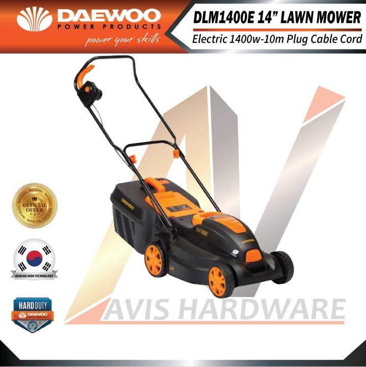 Daewoo DLM1400E 14” Electric Lawn Mower for Home Powerful 1400w Motor ...