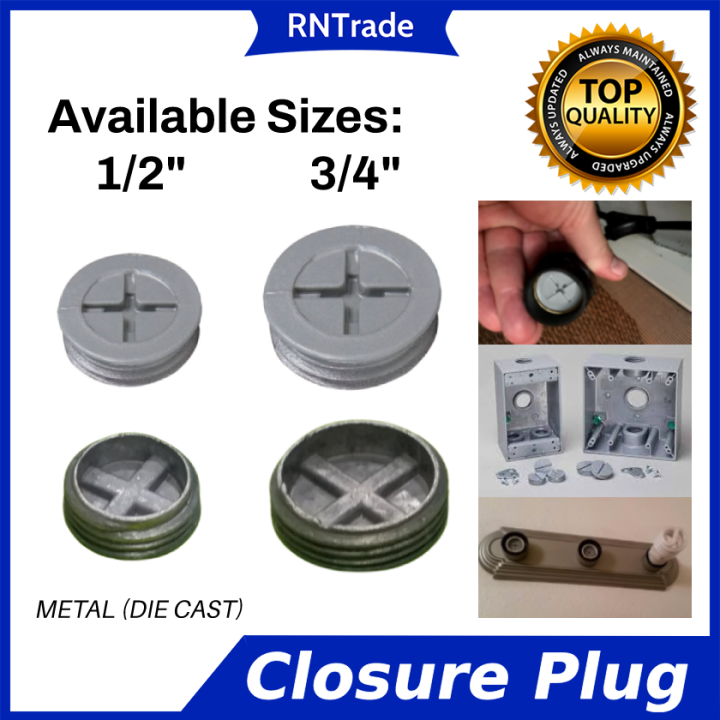 1/2, 3/4 inches Closure Plug for Master Electrician Rectangular Outlet ...