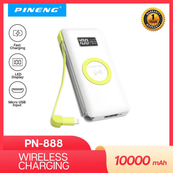 PINENG PN-888 10000mAh Wireless Charging 2 Output ports Qualcomm Quick ...
