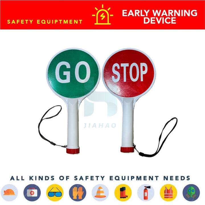 STOP/GO hand held stop signs REVERSIBLE Top Quality Road Safety Traffic ...