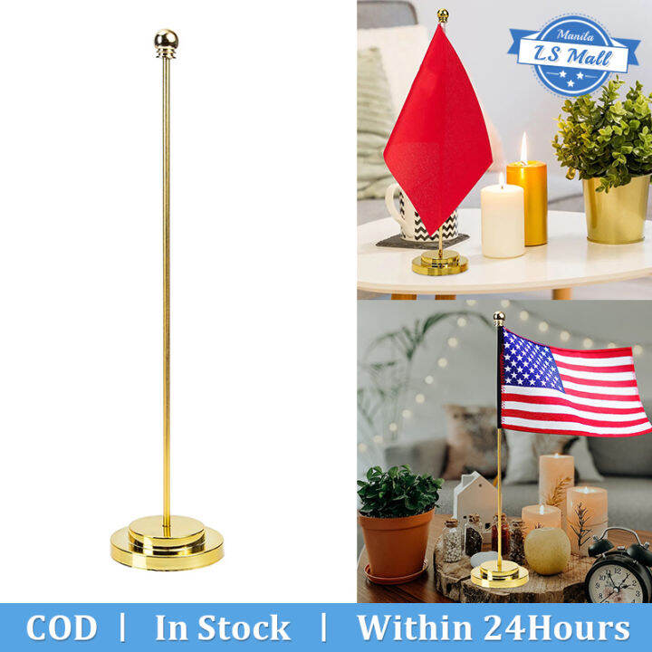 Desk Flagpole Office Table Metal Flag Holder with Base Stand for House ...
