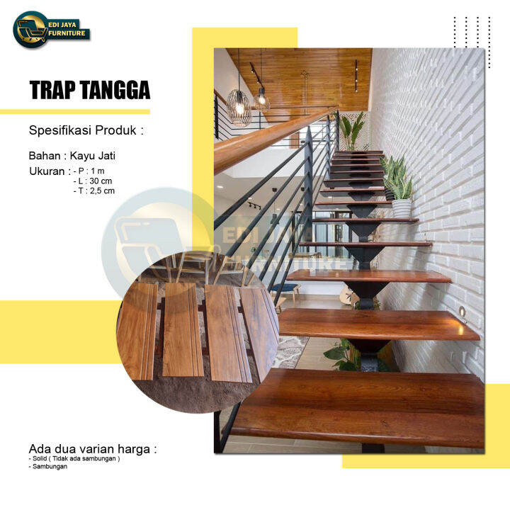 Anak Tangga Trap Tangga Kayu Jati 1 meter | Lazada Indonesia