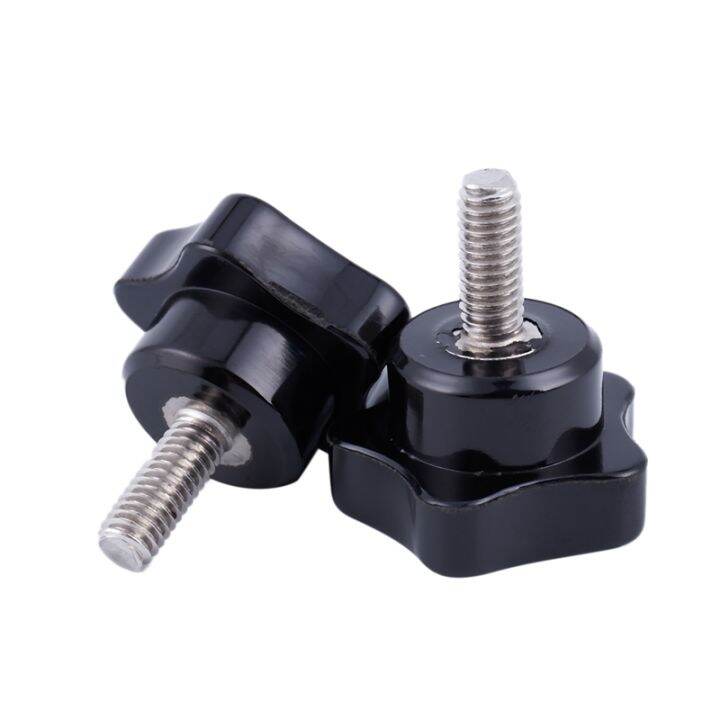 M6 x 15mm Male Thread Screw Star Head Locking Screw Handle Black 2 Pcs ...