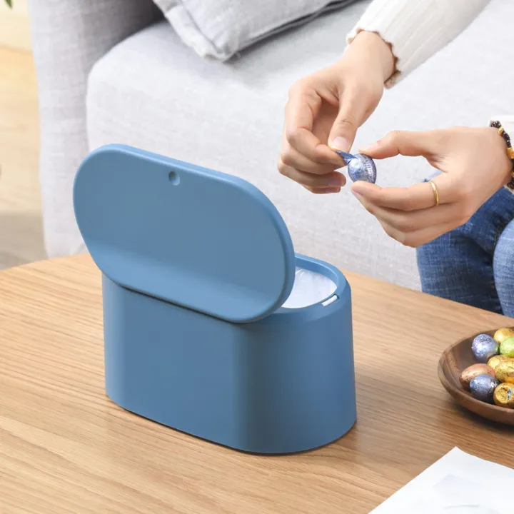 Mini Trash Can with Lid, Press-Type with Removable Inner Plastic Small ...