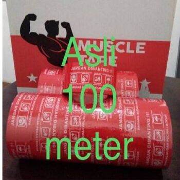 SGM - 1 ROLL LAKBAN MUSCLE FRAGILE MERAH / JANGAN DIBANTING 2 INCH 48 ...