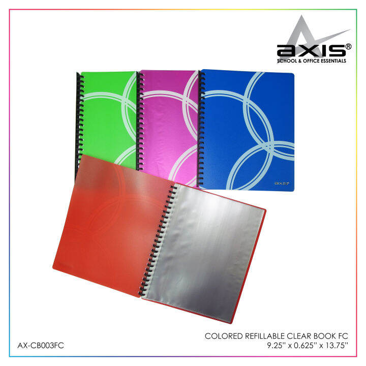 Clearbook Colored Long FC Folder Display Book Refillable 20 Pockets ...