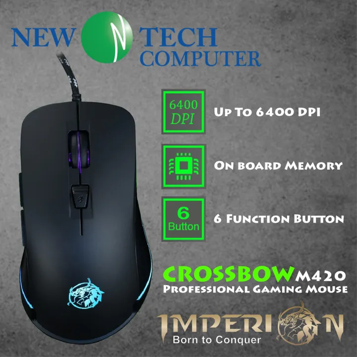 Imperion CrossBow M420 6400DPI 6 Button RGB USB Wired Gaming Mouse | Lazada