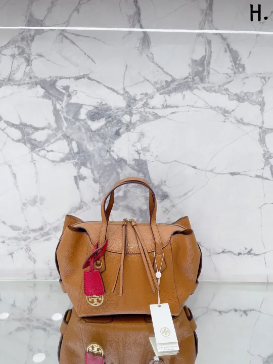 TORY BURCH TB bag deformed dumpling bag granule calf leather contrast ...