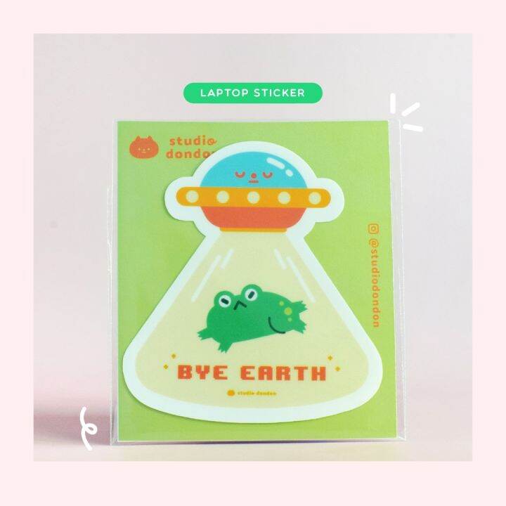 Bye Earth Frog Space Ship Kawaii LAPTOP STICKER by STUDIO DON DON ...