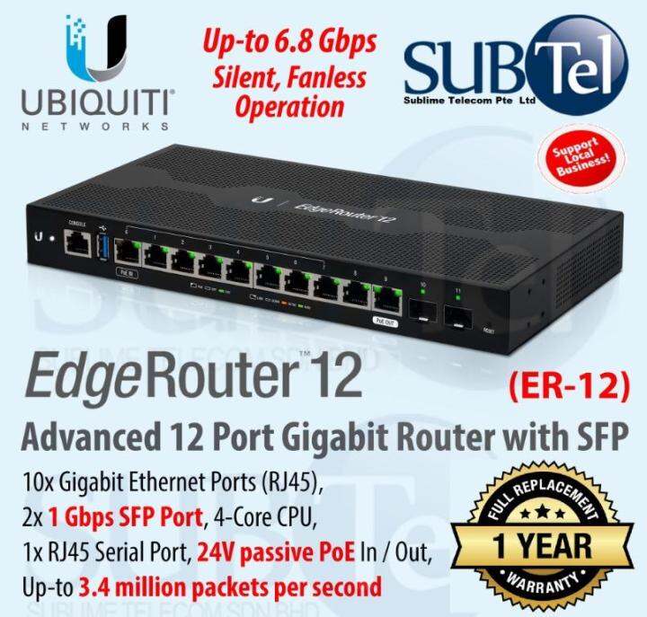 ER-12 Ubiquiti 12 Port EdgeRouter Advance Network Router UISP EdgeOS ...