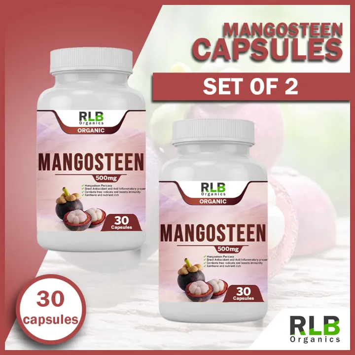 Set of 2 - Organic Natural Mangosteen Capsules (30 Capsules) Mangosteen ...