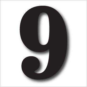 NUMBER 9 BLACK ACRYLIC LASER CUT LETTERING - ALPHABET AND NUMBER SIGNS ...