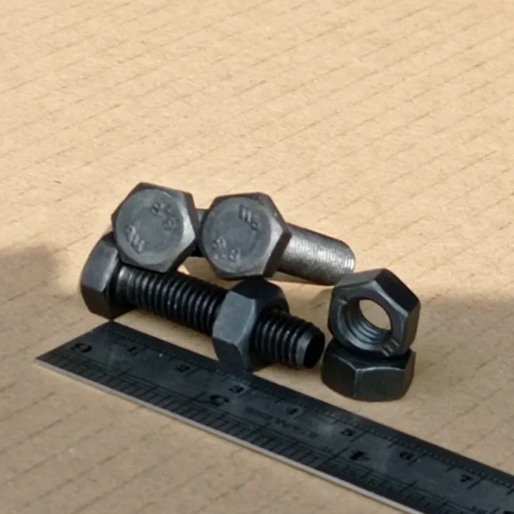 BAUT HEXAGON BAJA HTB 8.8 M8 X 35 / PANJANG 3,5CM / BAUT BAJA M8 X 35 HITAM / BAUT M8X35 BAJA ...