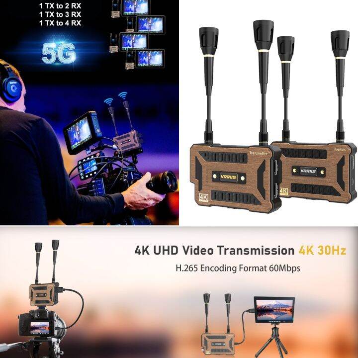 4K Wireless HDMI Extender Transmitter and Receiver 200m Display for ...