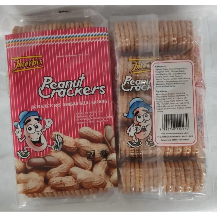 Biskuit interbis peanut crackers kacang enak dan renyah ( 300gr ) snack ...