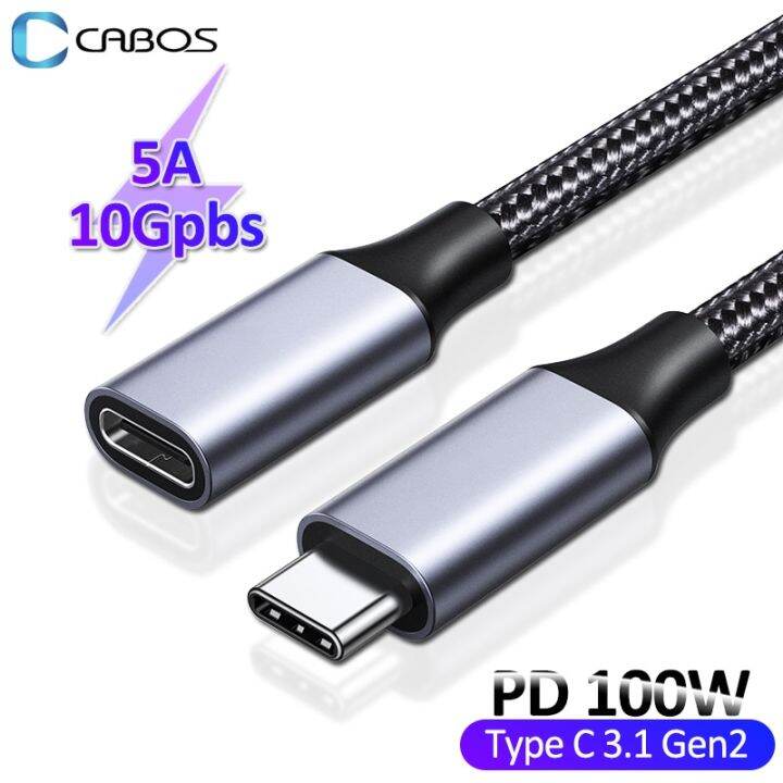 USB C3.1 Gen2 10Gbps Type C Extension PD 100W Male To Female Fast ...