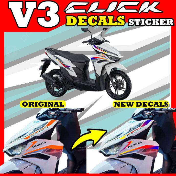 HONDA CLICK V3 FAIRING STICKER / CLICK V3 DECALS / CLICK V3 FAIRINGS ...
