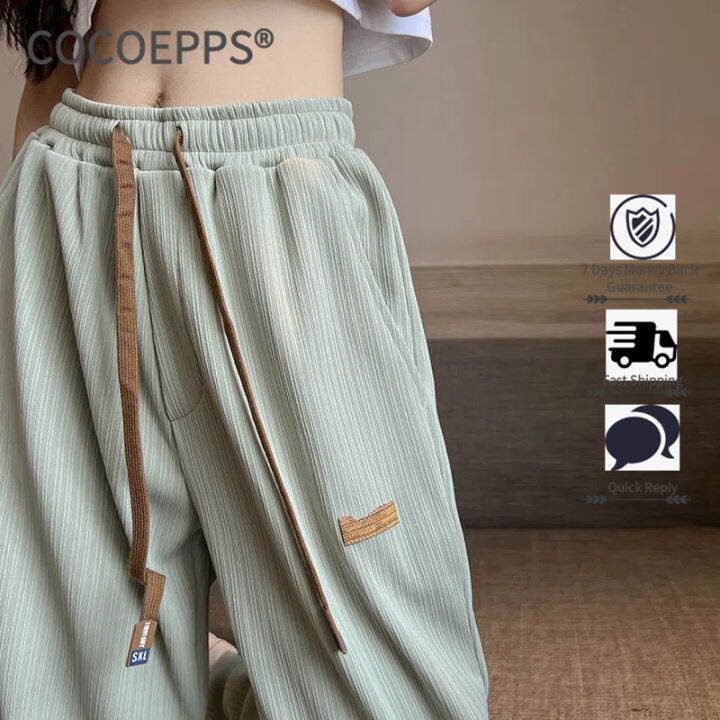 COCOEPPS pants for women 2023 new korean style plain color High quality Straight and wide legs ...