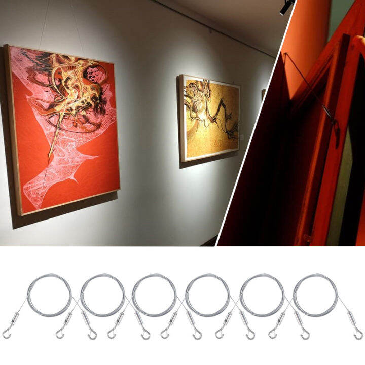 2/4Pcs Adjustable Picture Hanging Wire Stainless Steel Wire Rope Heavy ...