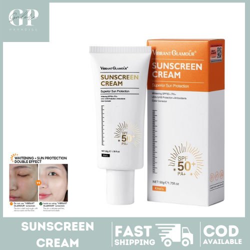VIBRANT GLAMOUR FDA Whitening Sunscreen Cream Sunblock for Face and ...