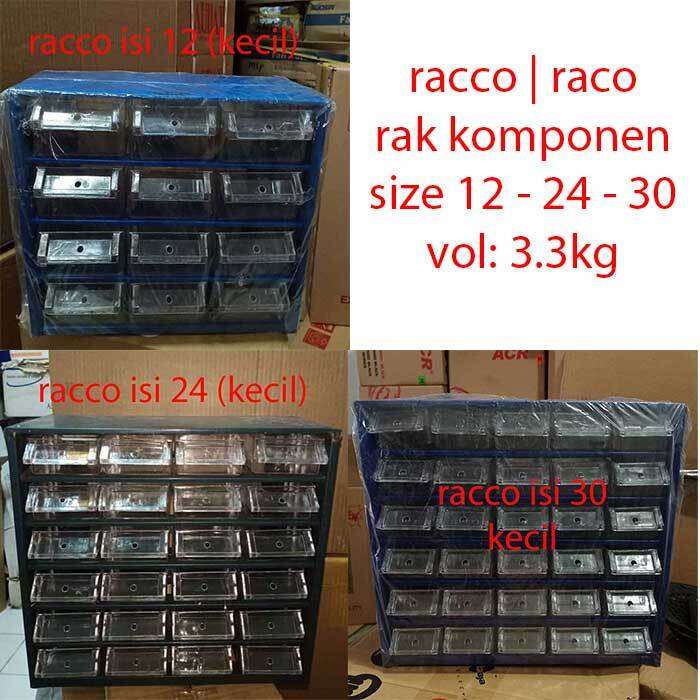 RACCO Rak Komponen jumlah laci 12 24 30 KECIL Organizer RACOO | Lazada ...
