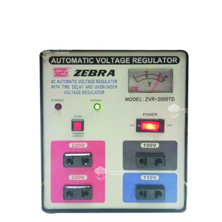 Zebra ZVR-2000TD 2000W AVR w/ Timedelay, AC input 170-270W/85-135V, AC ...