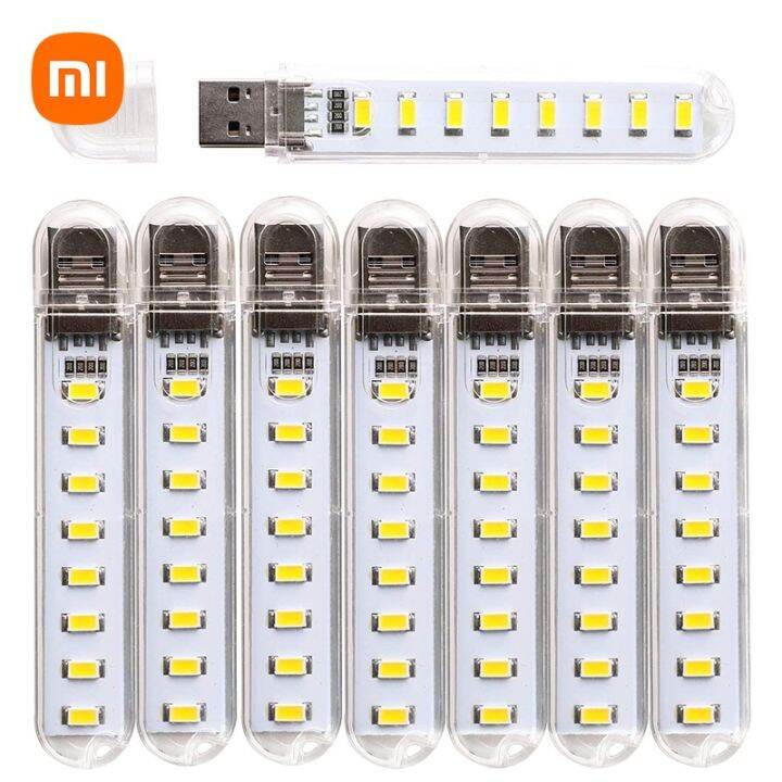 【LF】 usb recarregável lâmpada mini portátil 3/8led livro luz 5v potência 3000k-7000k da noite ...