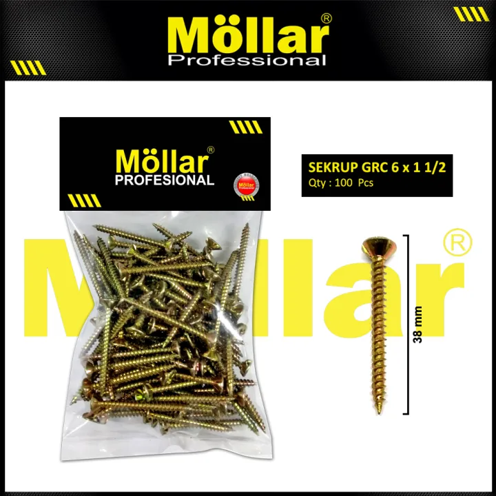 Mollar 93-008 couplers GRC 6x1-1/2 Bolt screw kalsiboard-100 pcs ...