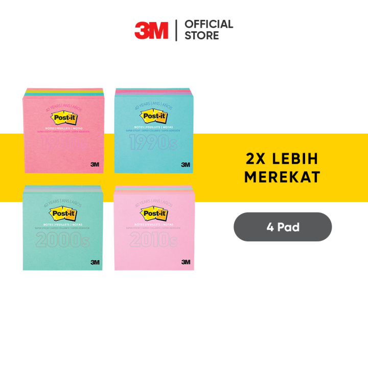 3M™ Post-it® Sticky Notes, Edisi 40th Anniversary (4 Year Edition), 2x ...