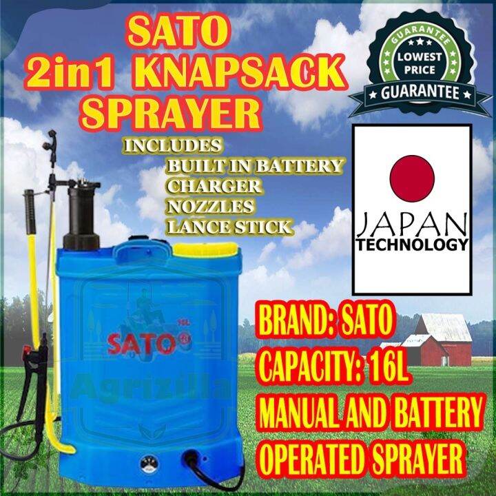 Gardening Tools KNAPSACK AGRICULTURAL SPRAYER 2 IN 1 Manual and Battery ...