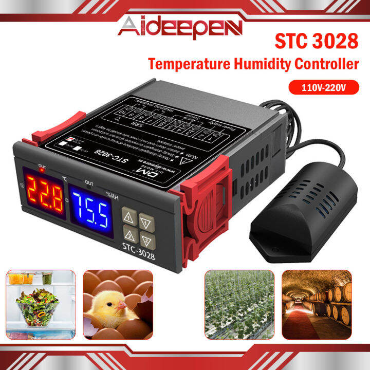 STC-3028 Temperature Controller for Egg Incubator Thermostat Humidity Control 220V Digital ...
