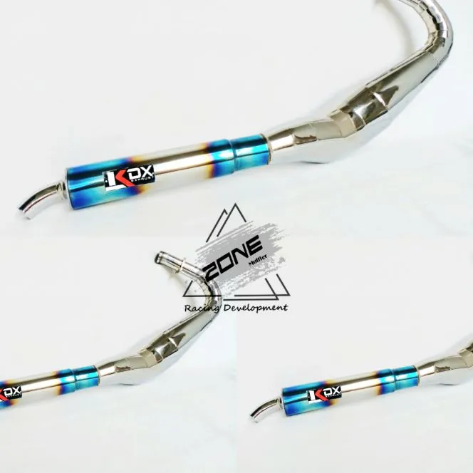 Knalpot RX King Racing Cobra Drag KDX Blue Croom Suara Garing Mantap ...