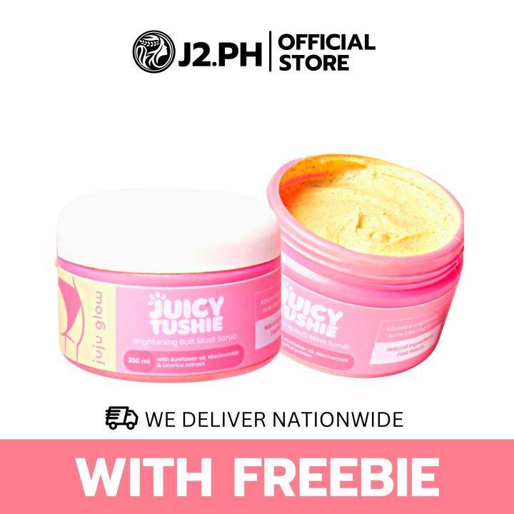 Juicy Tushie Brightening Butt Mask Scrub 300ml Sunflower Oil Niacinamide Licorice AHA ...