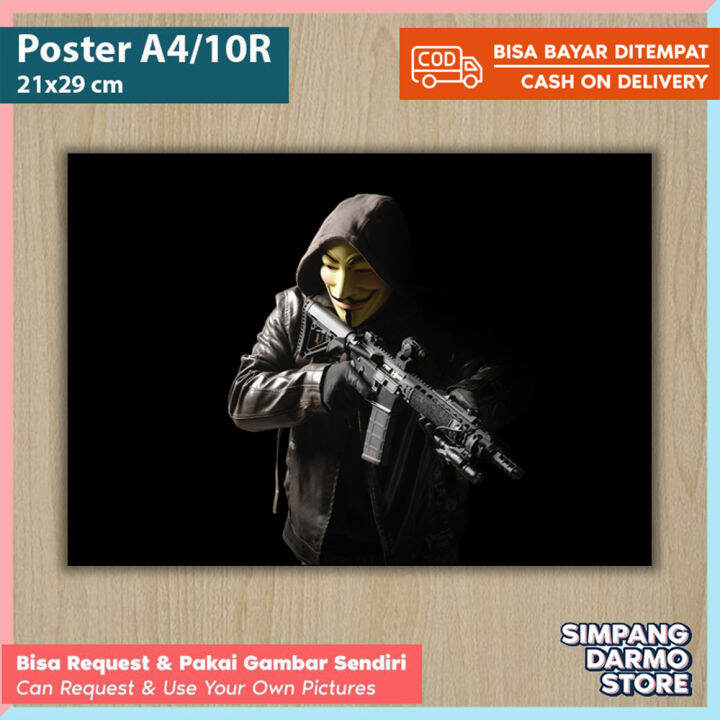 Poster Hacker Anonymous Terbaru Tersedia Berbagai Ukuran A4 A3 Besar ...