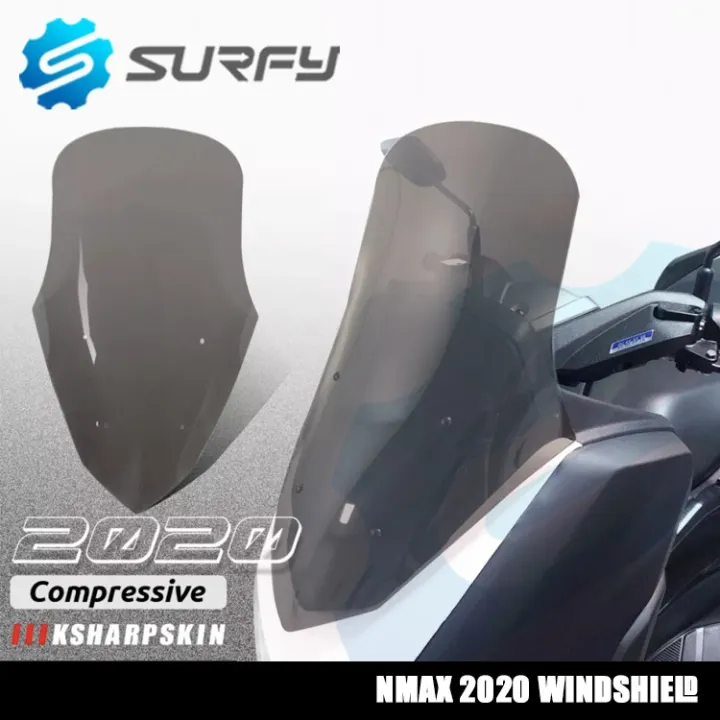 NMAX 2020 Windshield V2 Visor 5mm Thickness Aerodamic Design With Bolts ...