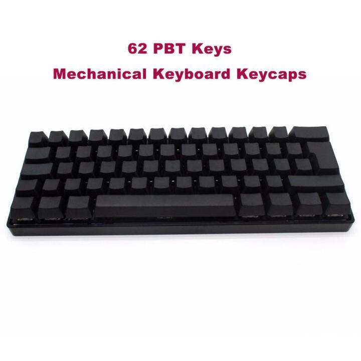 Thick Pbt 62 Keys Mechanical Keyboard Keycaps White Black Blank Printed ...
