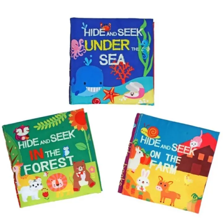 Hide and Seek Cloth Books for Babies and Toddlers ( Farm / Sea / Forest ...