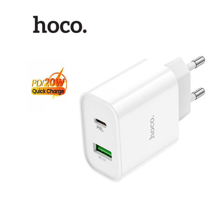Củ sạc nhanh PD20W Hoco C80A Plus cổng Type-C / USB hỗ trợ QC3.0 chân tròn | Lazada.vn