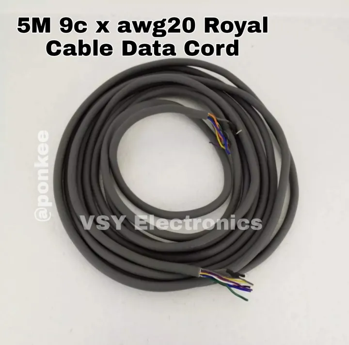 5M 9c x 20AWG / 9c x AWG20 Wires Royal Cable Data Cable Royal Cord 9 ...