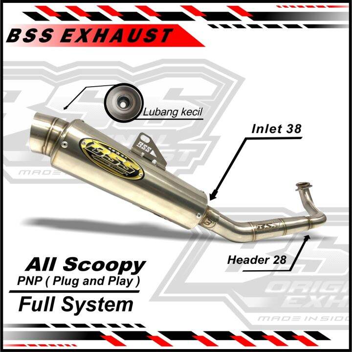 SCOOPY OLD/NEW INLET 38 FULLSYSTEM BSS EXHAUST | Lazada Indonesia