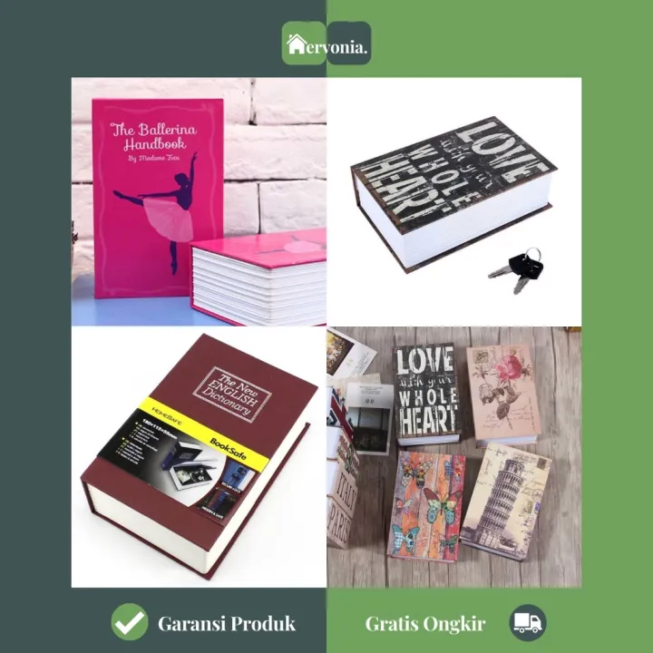 Buku Brankas Mini kecil Kotak rahasia unik bentuk buku kamus ukuran ...