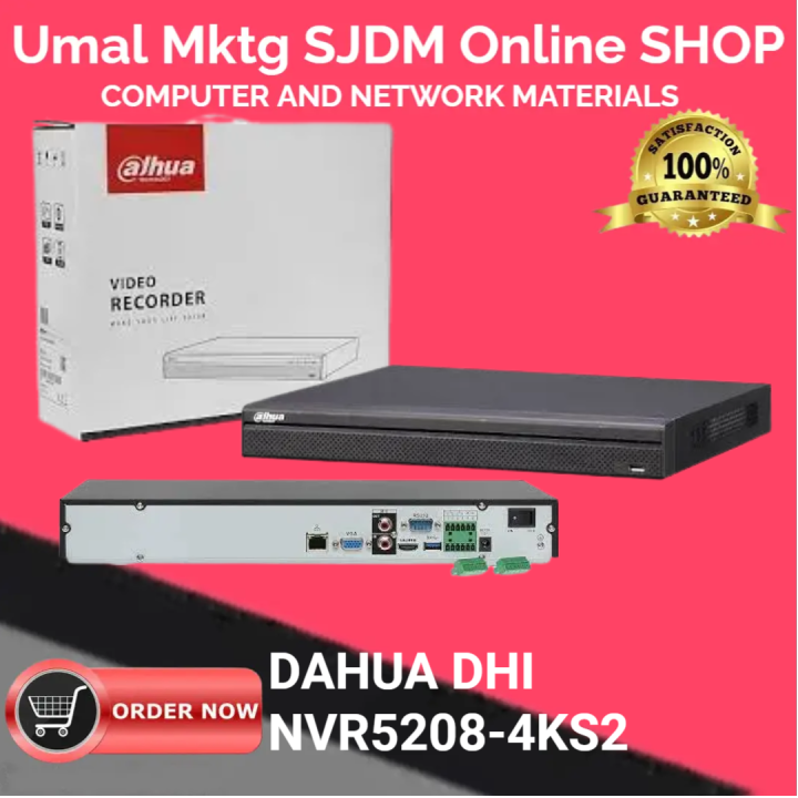 Dahua DHI-NVR5208-4KS2 | 8 Channel 1U 4K&H.265 Pro Network Video Recorder (V2.00) | Lazada PH