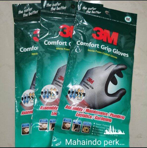 Sarung Tangan Safety 3M Comfort Grip Gloves Nitrile Foam Coated Gloves ...