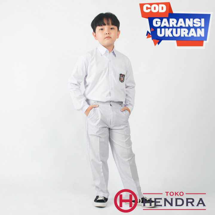 Seragam SD / SMP Celana Panjang Putih - Seragam sekolah - Celana SD - Celana SMP Pinggang Karet ...