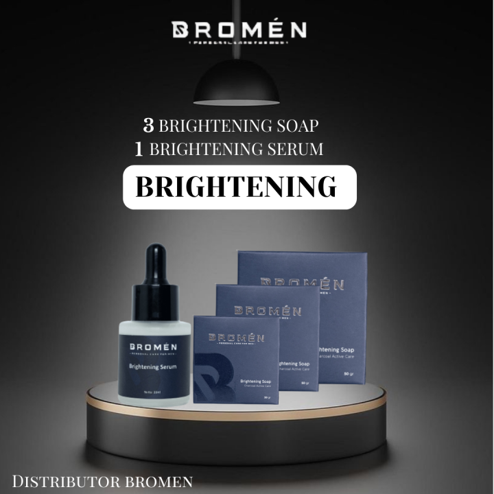 Bromen paket brightening 4pcs (3 brightening soap &1 brightening serum ...