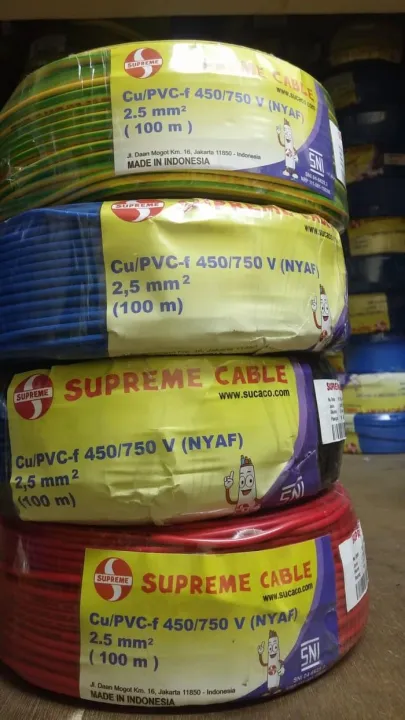 TERLARIS!!! KABEL SERABUT NYAF 2,5MM 2,5 MM SUPREME ROLL 100 METER - Biru SEDIA JUGA kabel roll ...