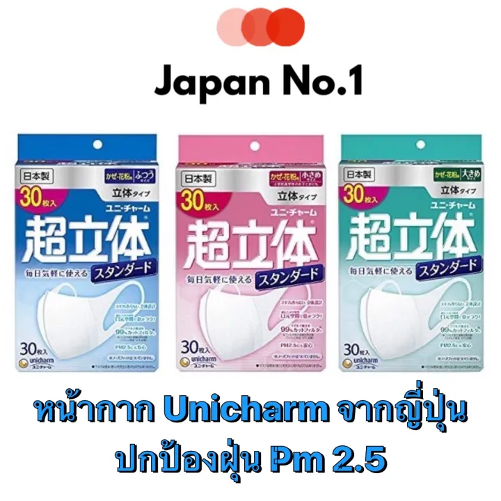 Unicharm 3D mask หน้ากากอนามัย ป้องกัน PM2.5 จากญี่ปุ่น | Lazada.co.th