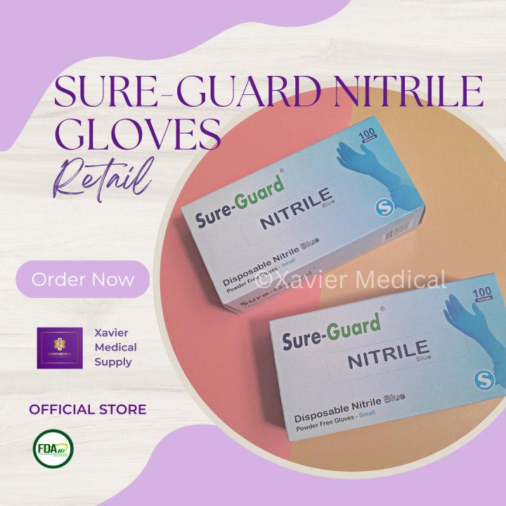 SURE-GUARD Nitrile Gloves Retail (Sold per Box) | Lazada PH