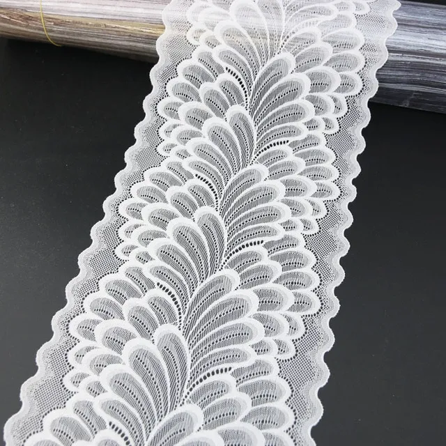 (3 meters) 22cm Leaves Elastic Stretch Lace Trims For Clothing ...