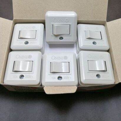 1 box (12 pcs.) Omni Surface Mounted Convenience Square Switch WSS-003 ...